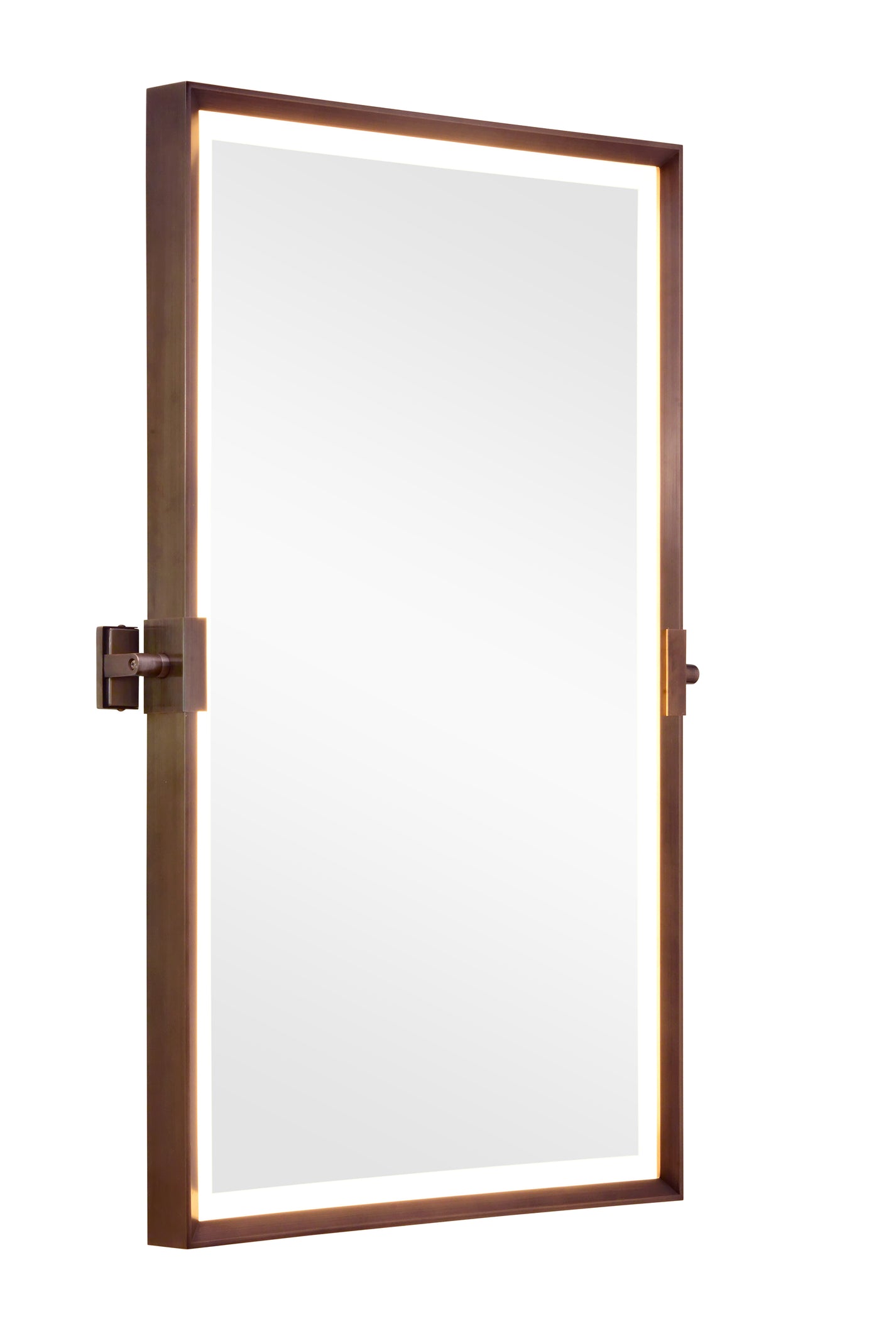 15970 Coco | Vanity mirror with plated antique bronze pivoting hardware ...